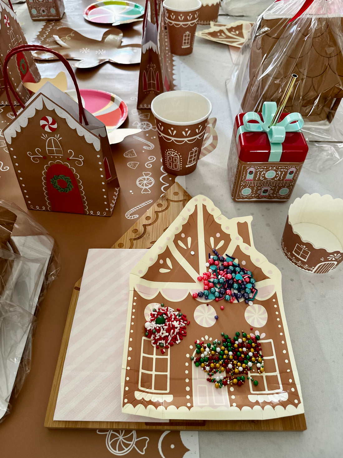 GINGERBREAD HOUSE SHAPED PAPER PLATE – Kedziefest Parties